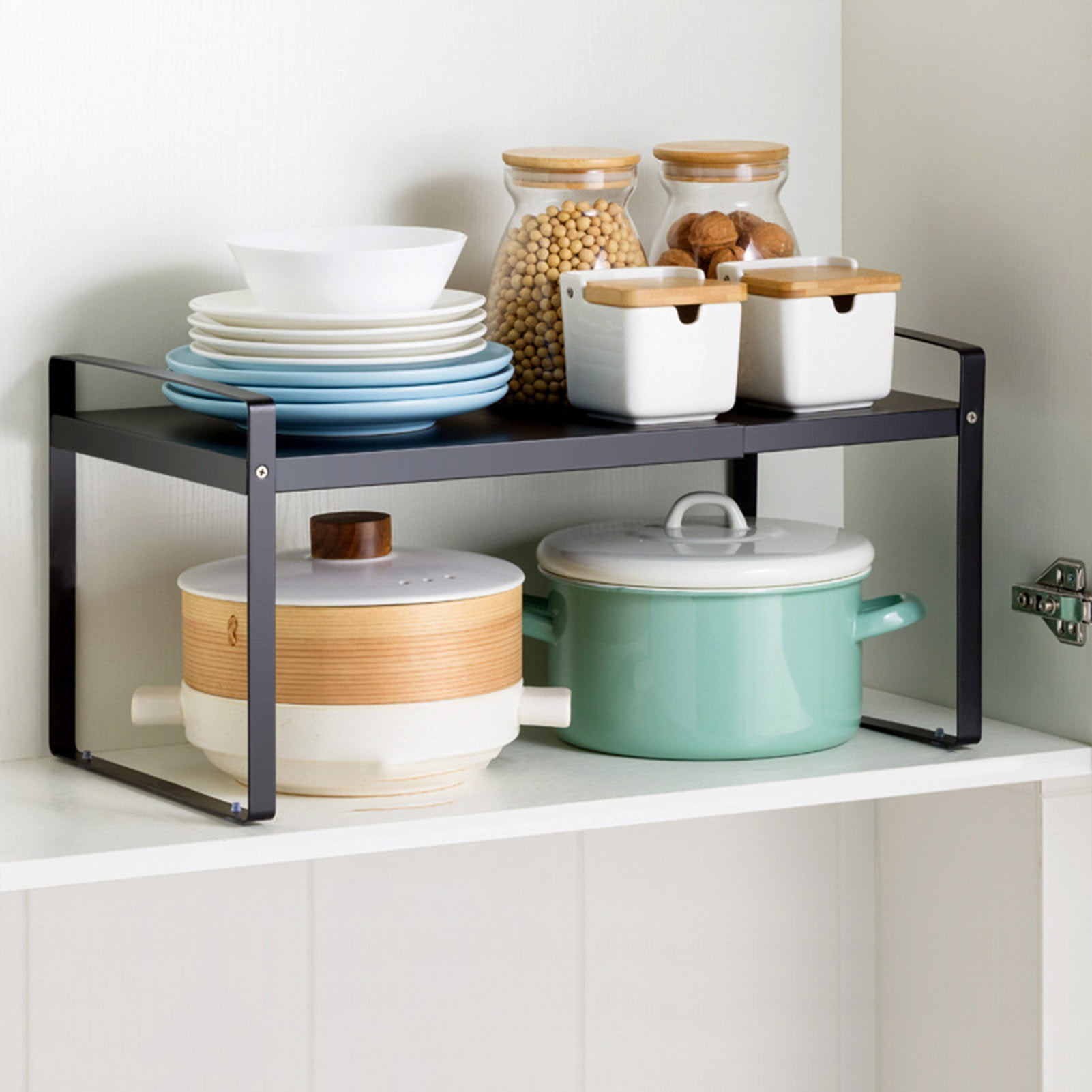 AQJW Kitchen Storage Rack Expandable Two Tiers Stable Structure Heavy ...