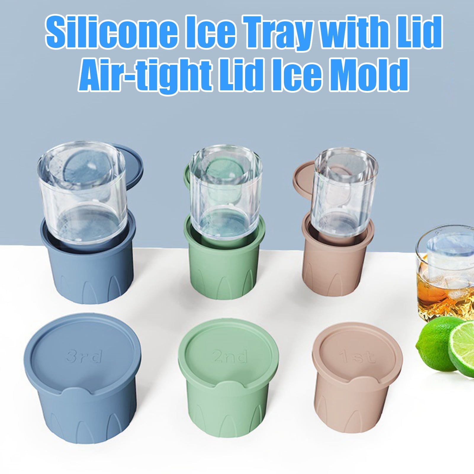 AQJW Silicone Ice Mold for 20-40 Oz Tumbler Hollow Cylindrical Ice Cube ...