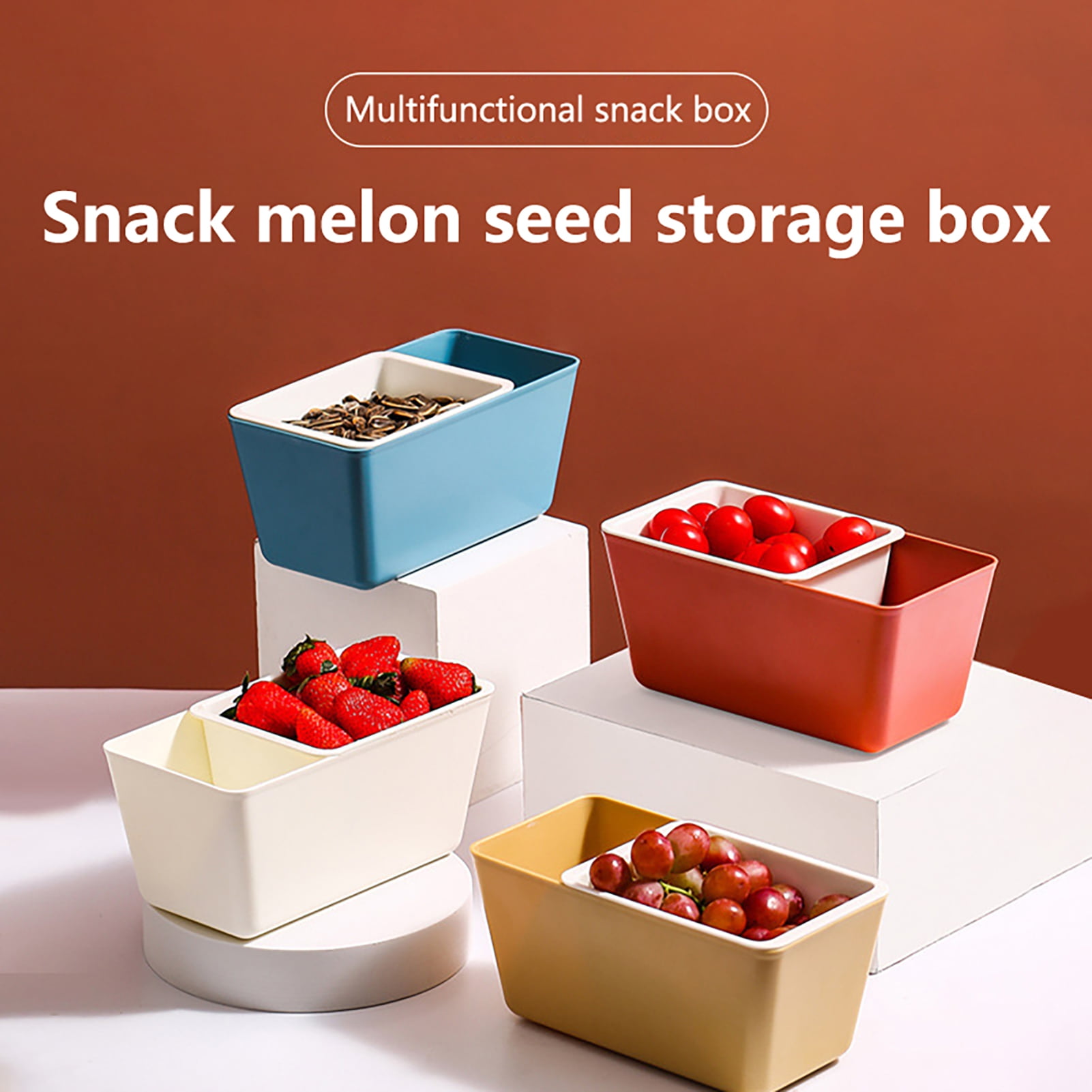 AQJW Snack Plate Hollow Draining Detachable Storing 2 Tier Snack Storage Box for Table - Walmart.com