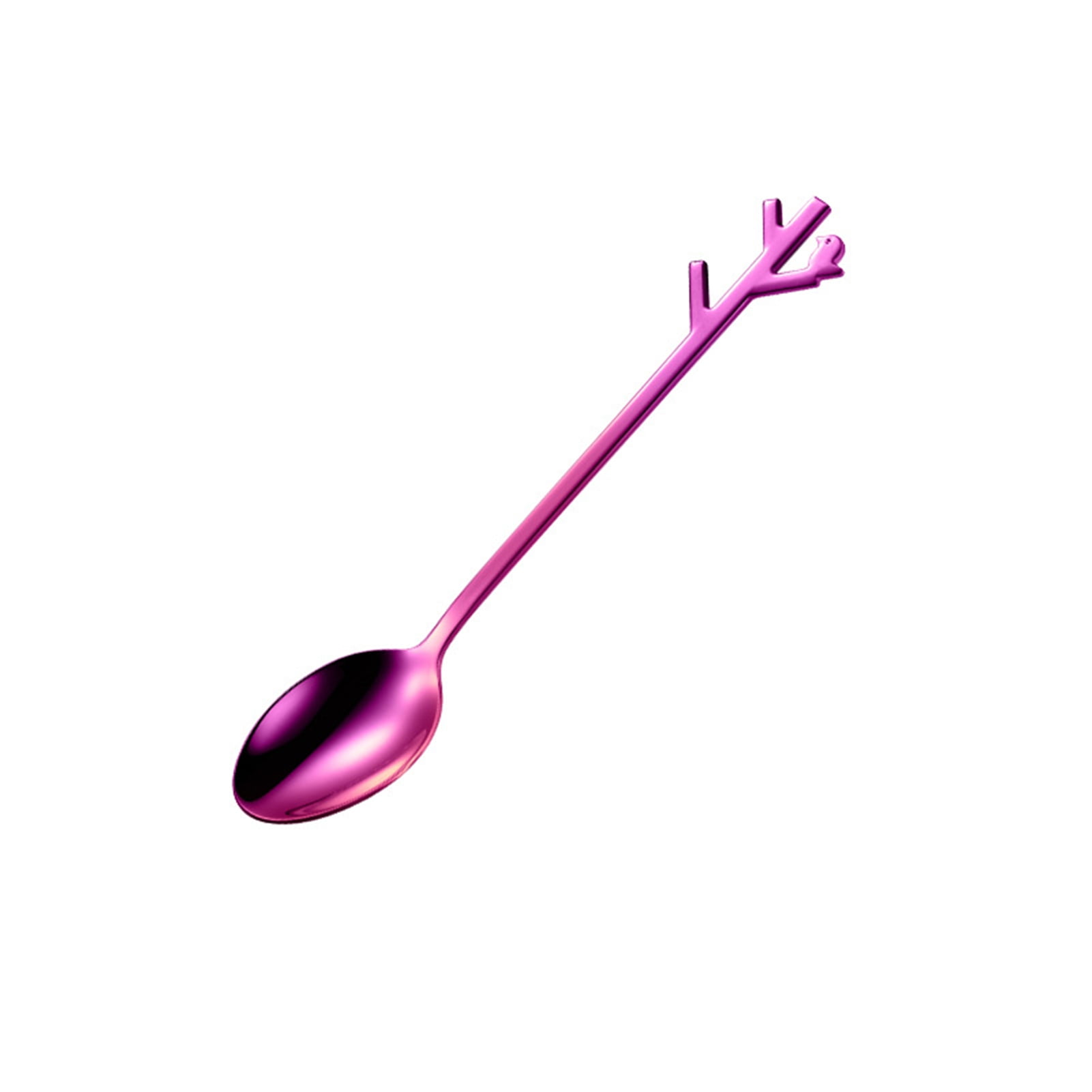 AQJW Stirring Spoon Branch Handle Bird-shaped Design Stainless Steel ...