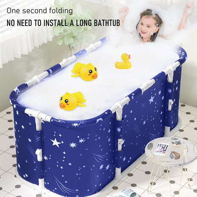 AQMD 47 inch Portable Folding Bathtub for Adult, Extra Large Foldable ...
