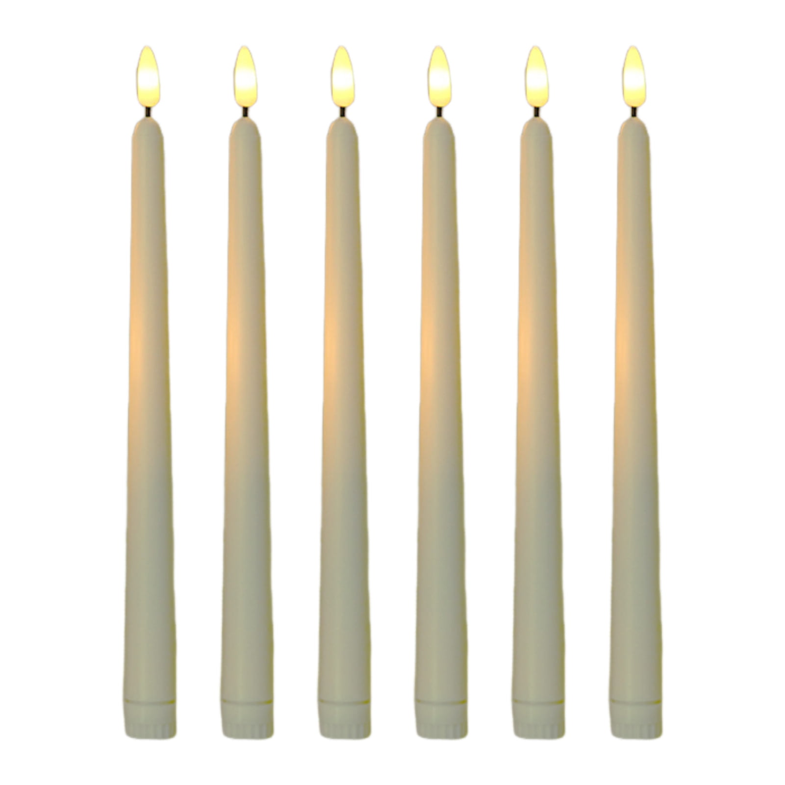 AQMD 6 Pcs LED Taper Candles Flameless Electric Fake Candles Cordless ...