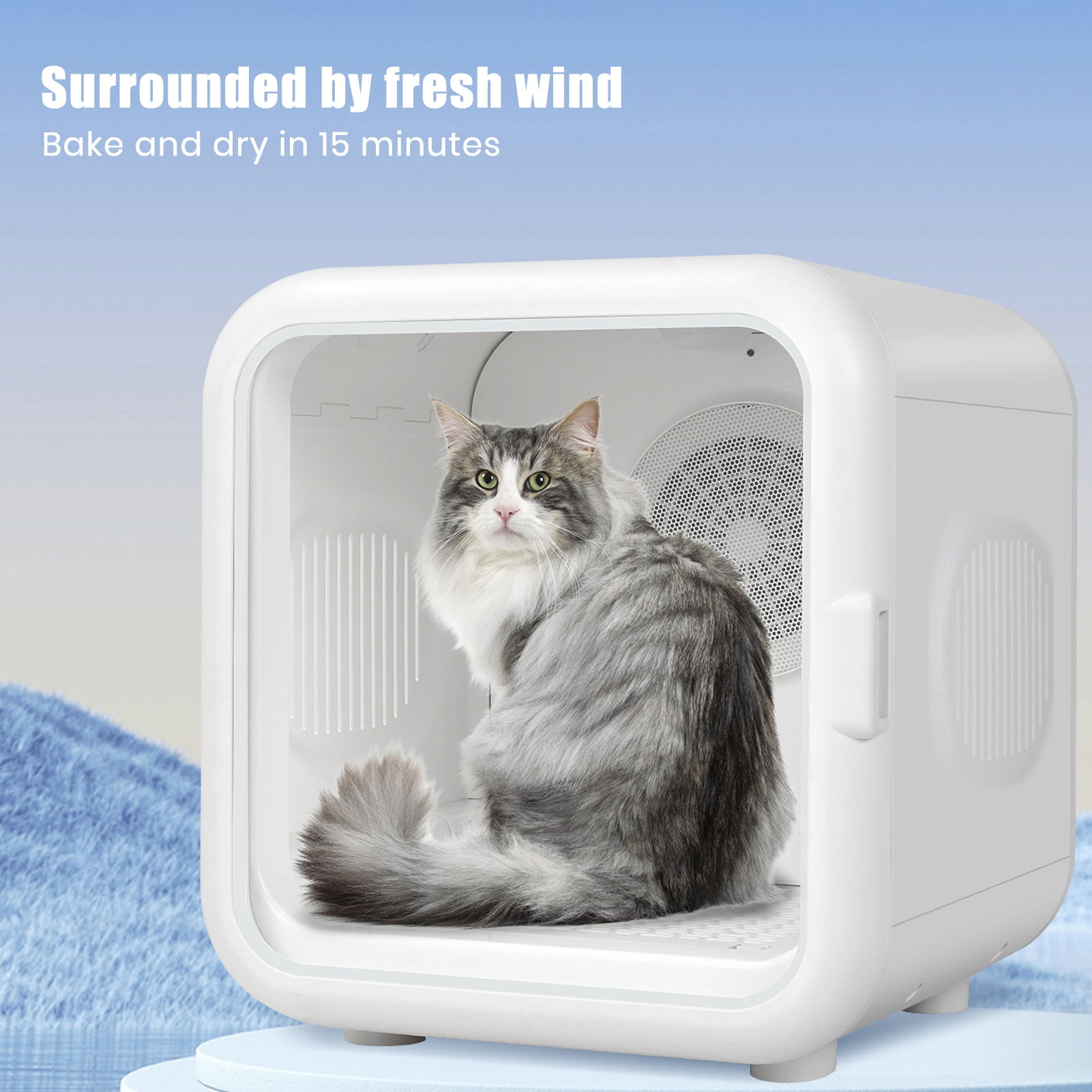AQMD 62L Automatic Pet Dryer Box for Cats and Small Dogs,Ultra Quiet ...