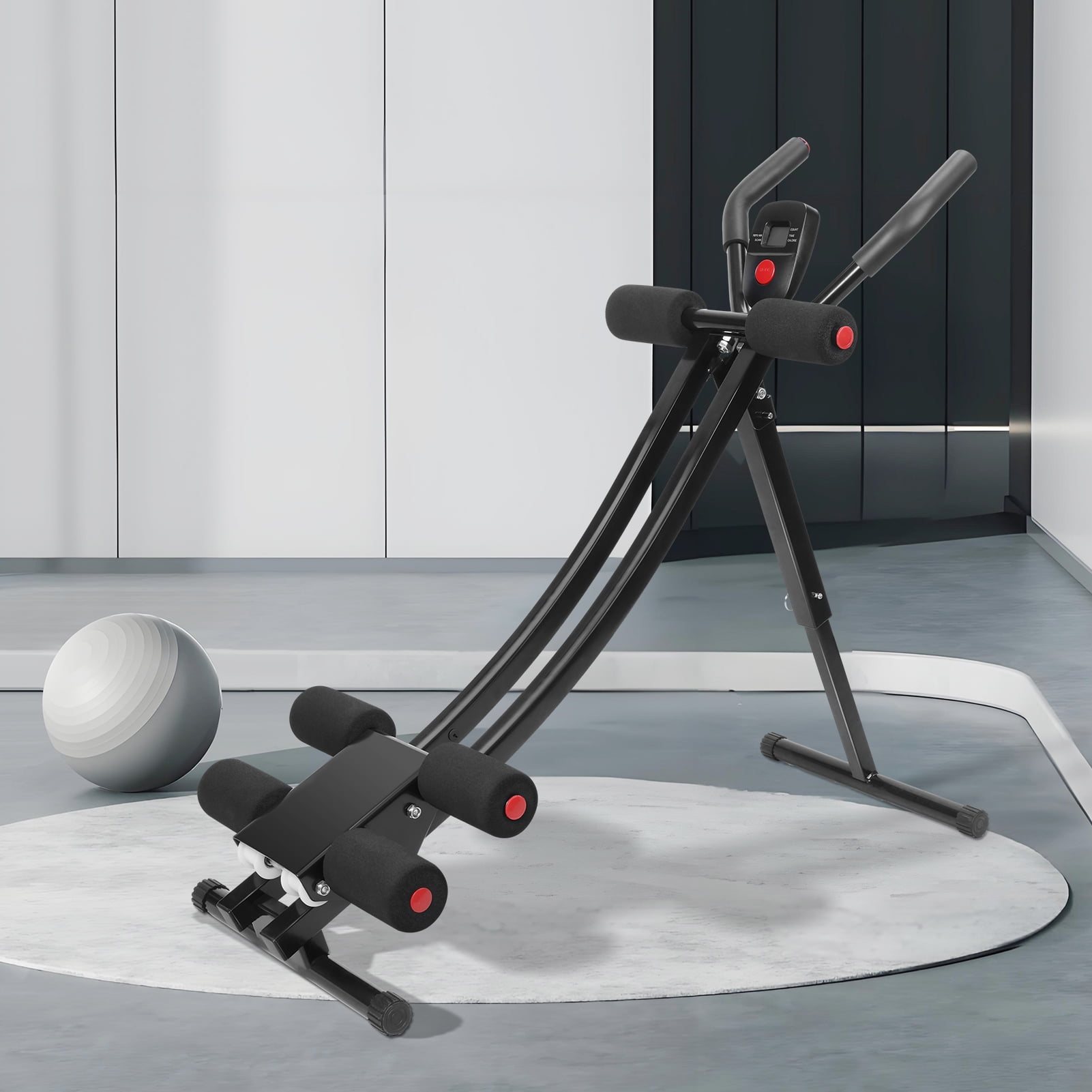 AQMD Fitness Ab Machine with LCD Display, 150kg Load Abs Workout ...