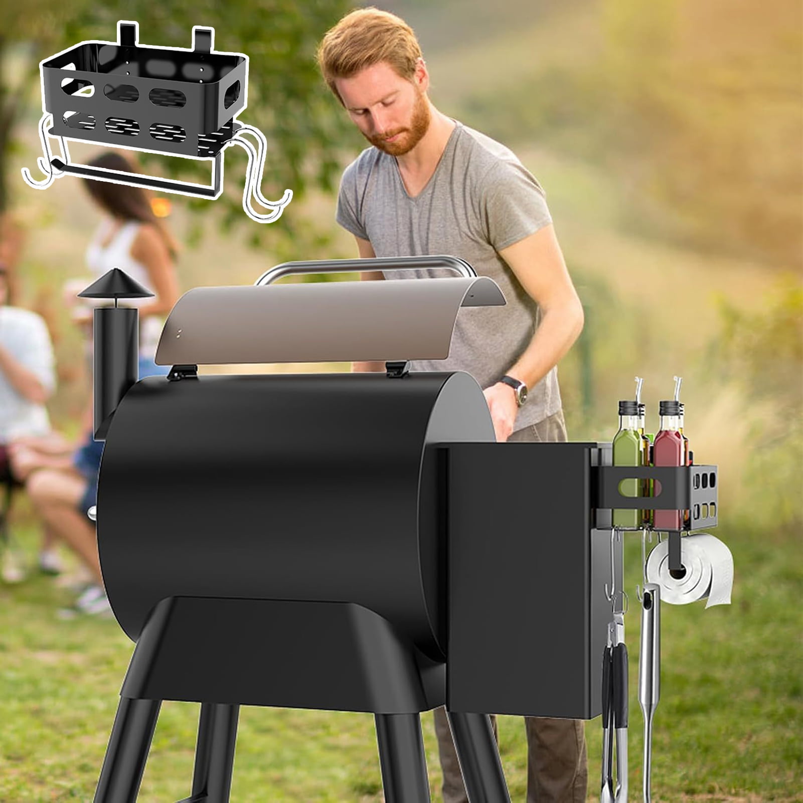 AQMD Griddle Caddy Space Saving BBQ Side Rack Organizer Space Saving ...