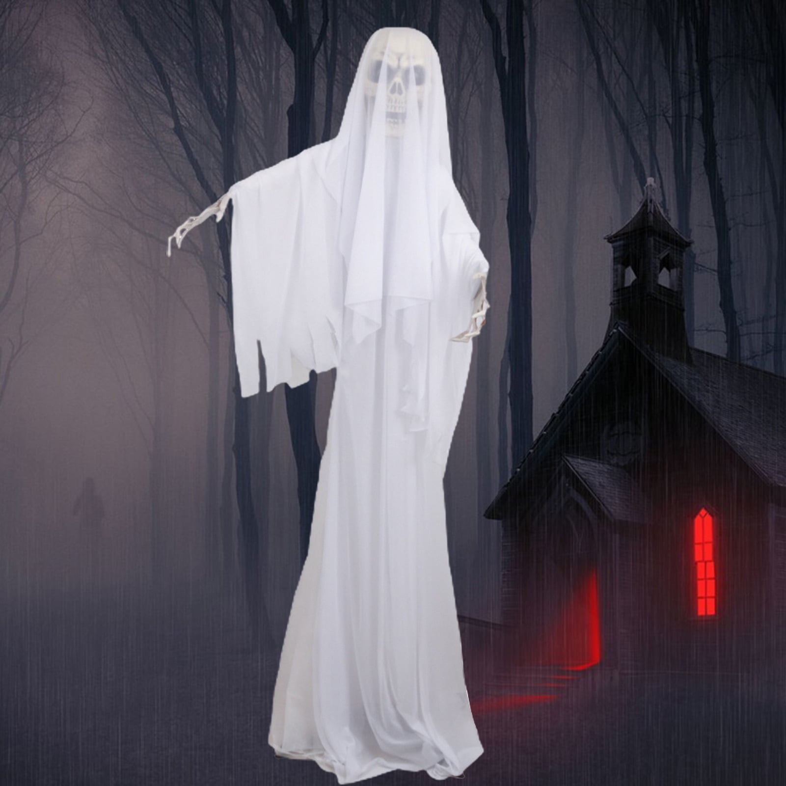 AQMD Halloween Hanging Ghost Decoration Scary Ghost Bride Figure with ...