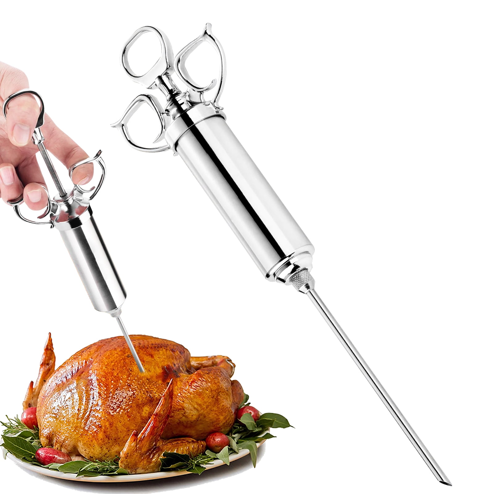 AQMD Meat Injector Kit Marinade Seasoner with Stainless Steel Needles ...