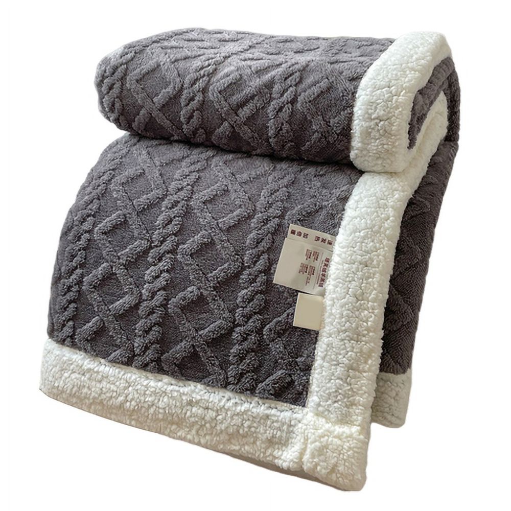 AQMD Winter Thickened Blanket Double for Bed Couch Sofa -Sided Fluff Plush Double-layer 3D ...