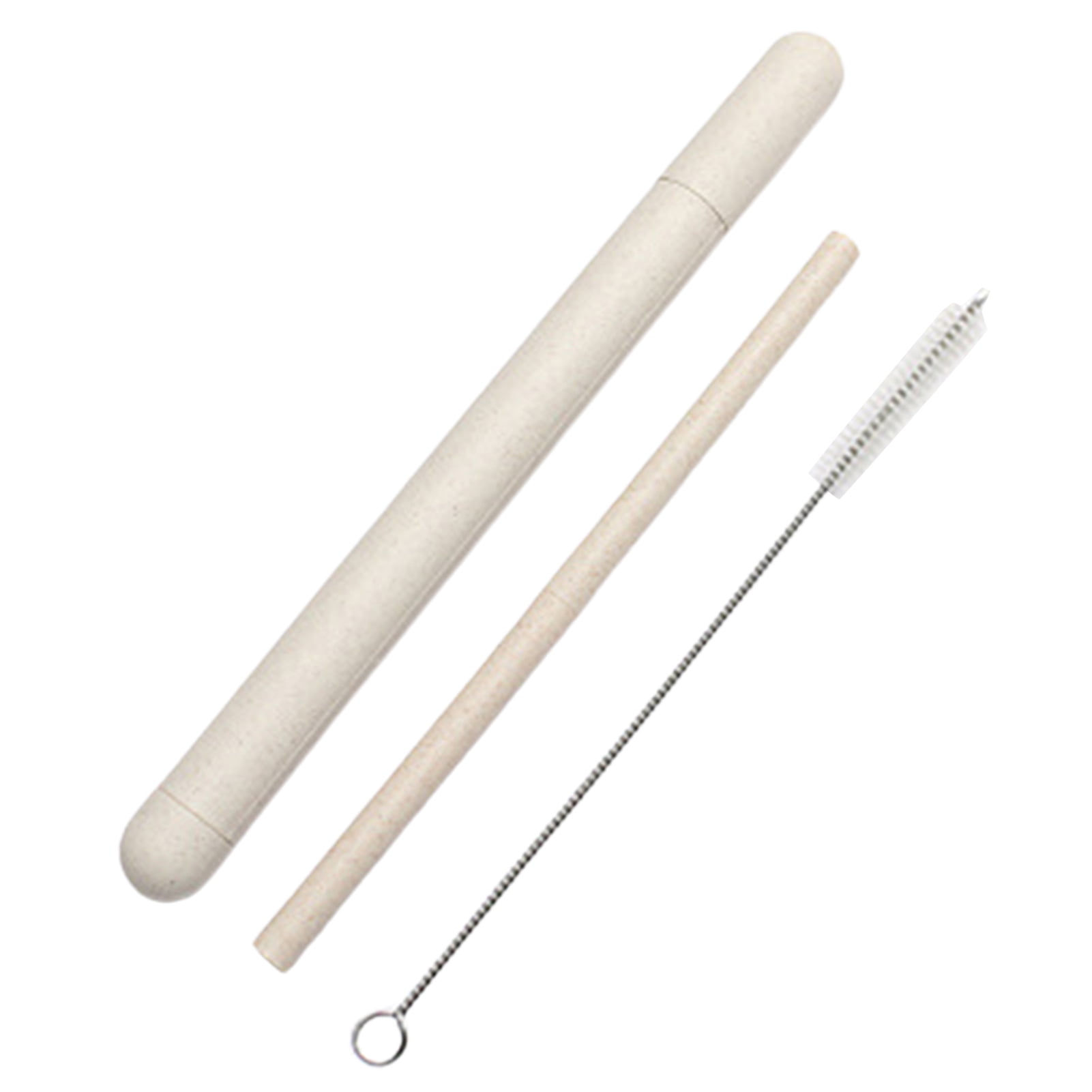 AQQW 1 Set Drinking Straw Threaded Design 2 Sections Straight Tube Heat ...