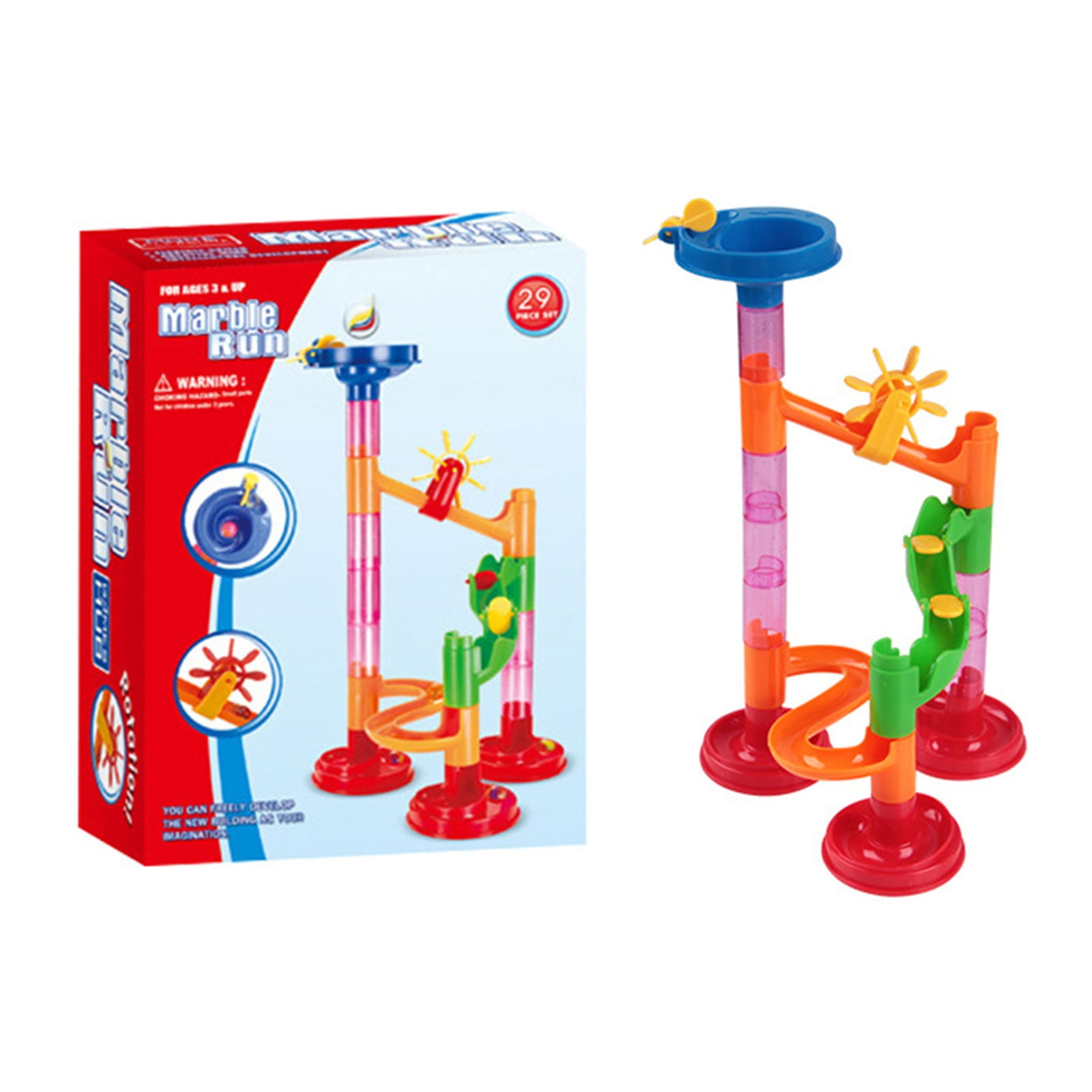 AQQW 1 Set Marble Ball Run Curved Track Coaster Maze Toy for Kids DIY ...