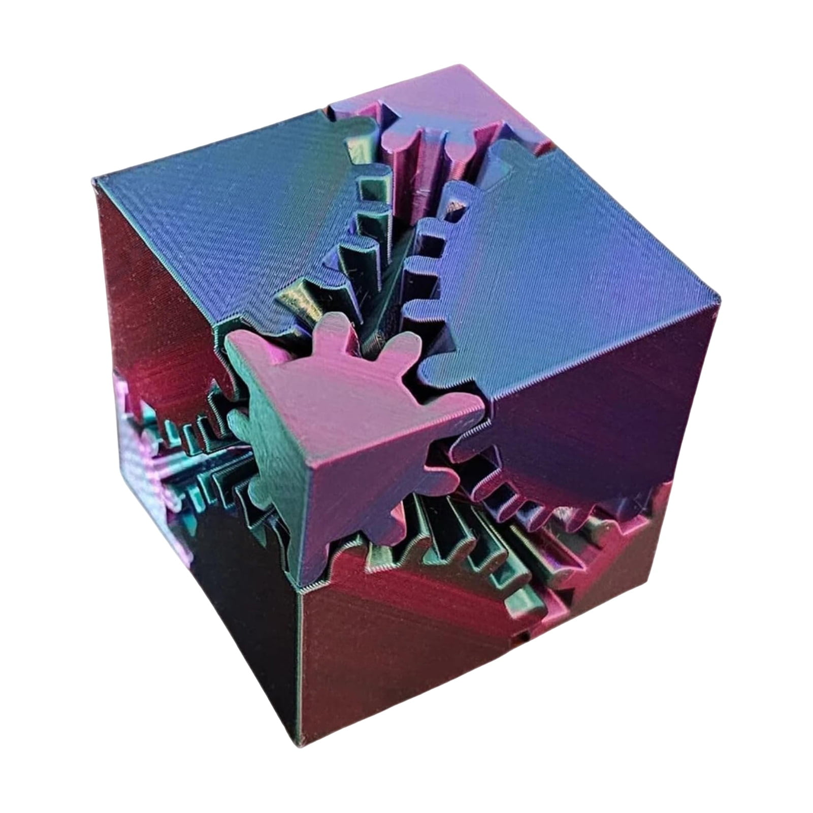 AQQW 3D Printed Gear Cube Toy Stress Anxiety Relief Spin Cube Travel ...