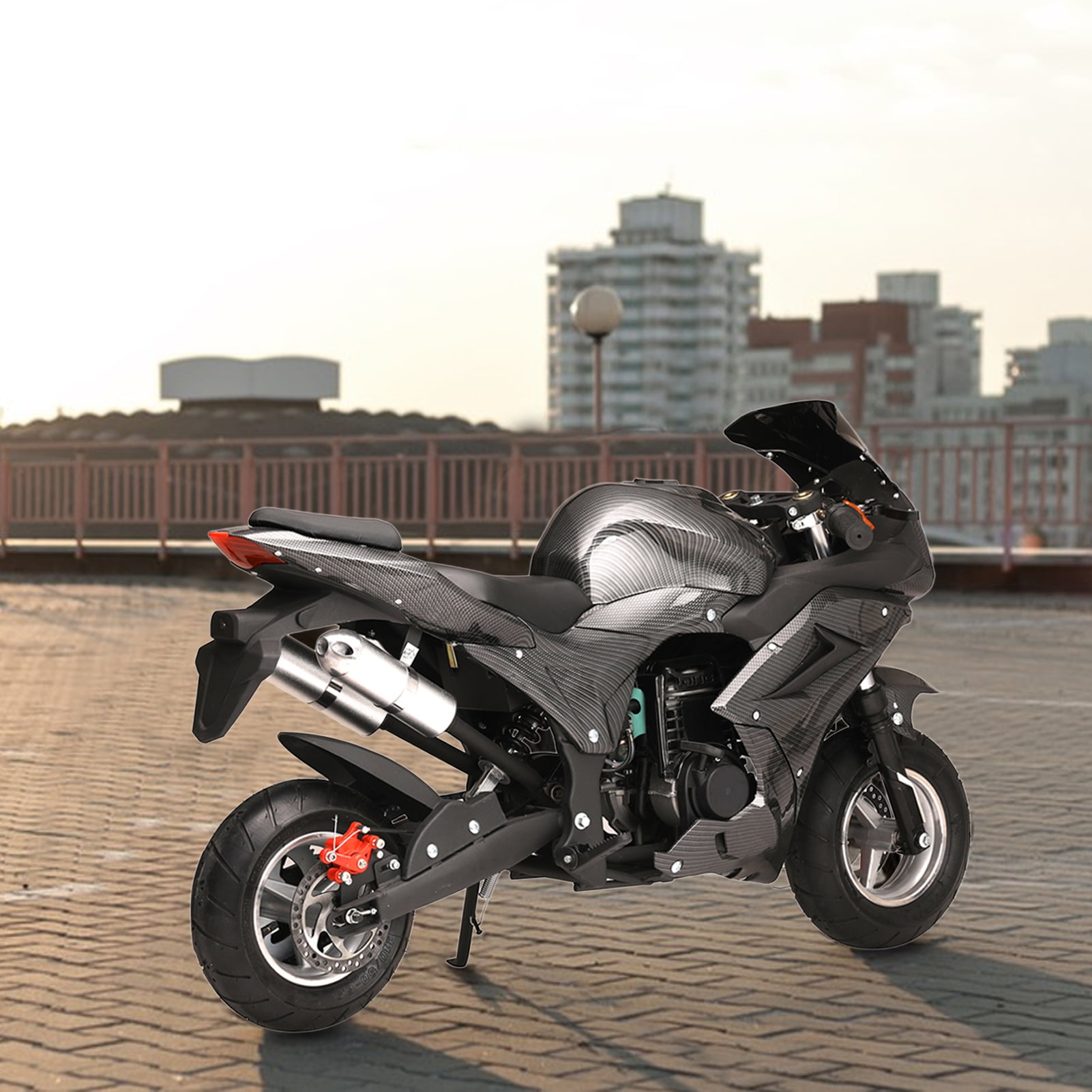 AQQW 49cc 4-Stroke Pocket Rocket Motorcycle, Mini Motorcycle, Gas Pocket Motorbike with Front ...