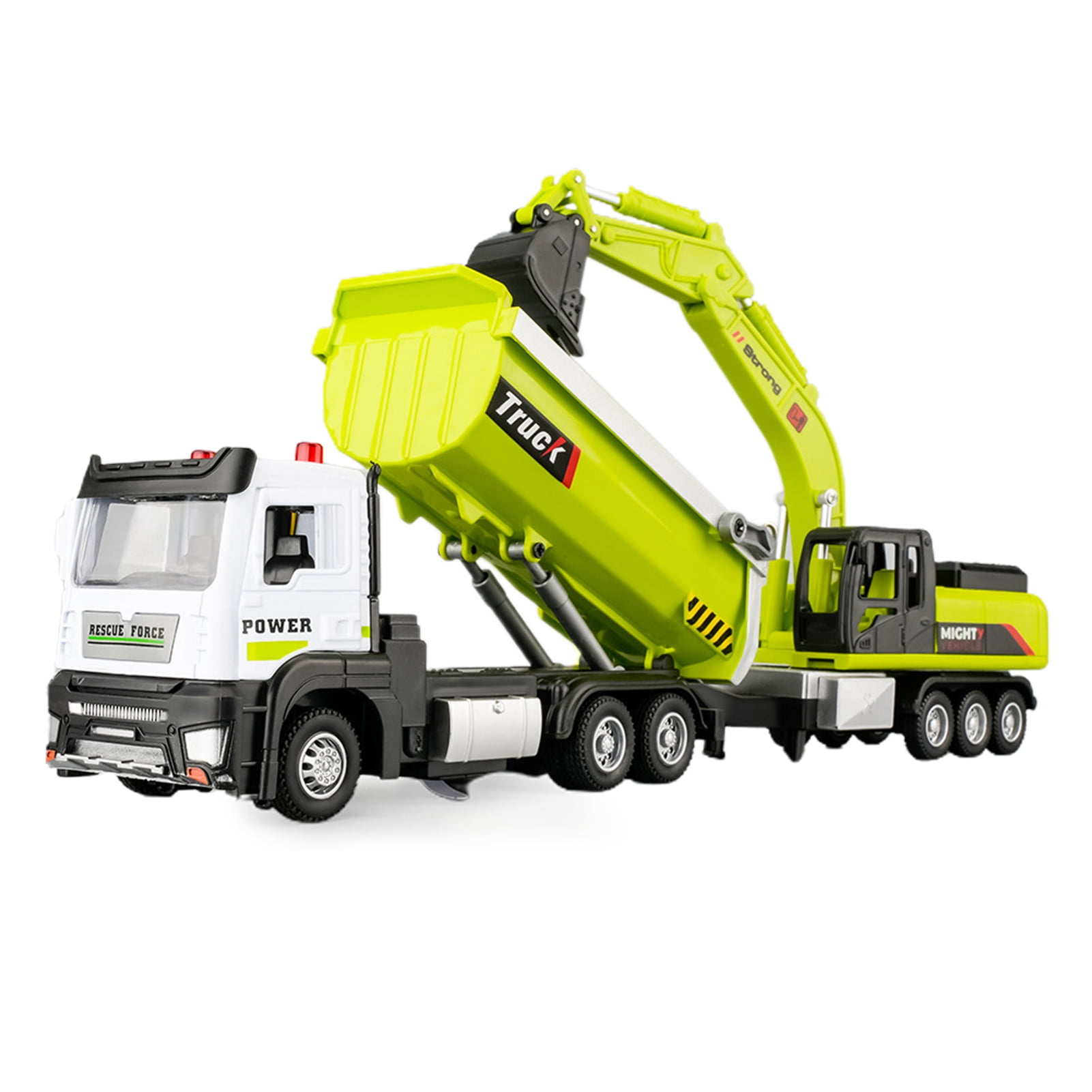 AQQW Alloy Dump Truck Toy with Sound Light Movable Joints Realistic ...