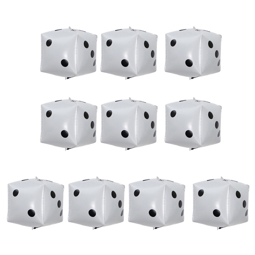 AQRS 10Pcs Funny Cube Dice Balloon Metallic Leakproof Thicker Baby ...