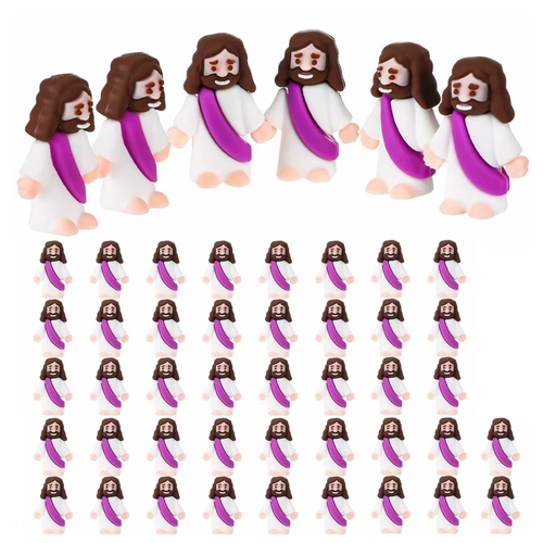 AQRS 12/48Pcs Mini Jesus Figurine PVC Savior Jesus Figure Model Statue ...