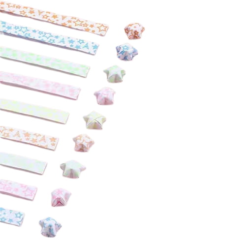 AQRS 420 Sheets Luminous Origami Star Paper Strips Assorted Colors ...