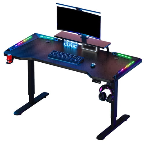 AQRS 56in Gaming Desk, 3 Levels Electric Lift Standing Desk, Ergonomic ...