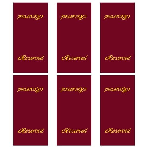 AQRS 6 Pcs Reserved Chair Signs Church Pew Reserved Seating Signs with ...
