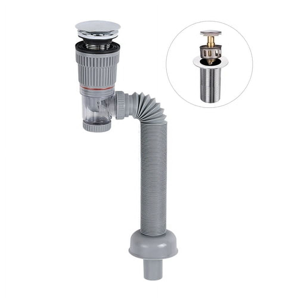 AQRS Bathroom Sink Drain Kit with Flexible Expandable P-Trap Leak-Proof ...