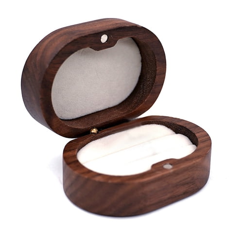AQRS Handmade Wooden Rustic Ring Box Clear Lid Wedding Ring Storage Box ...