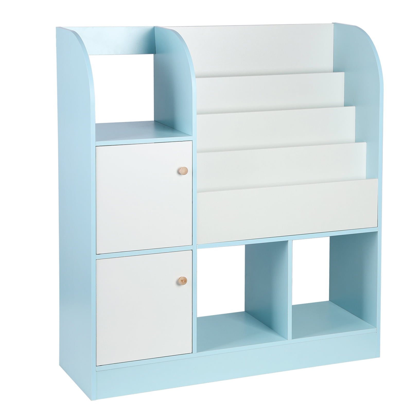 AQRS Kids Bookshelf, Multifunctional Bookcase with 4-Tiers Book Slots ...