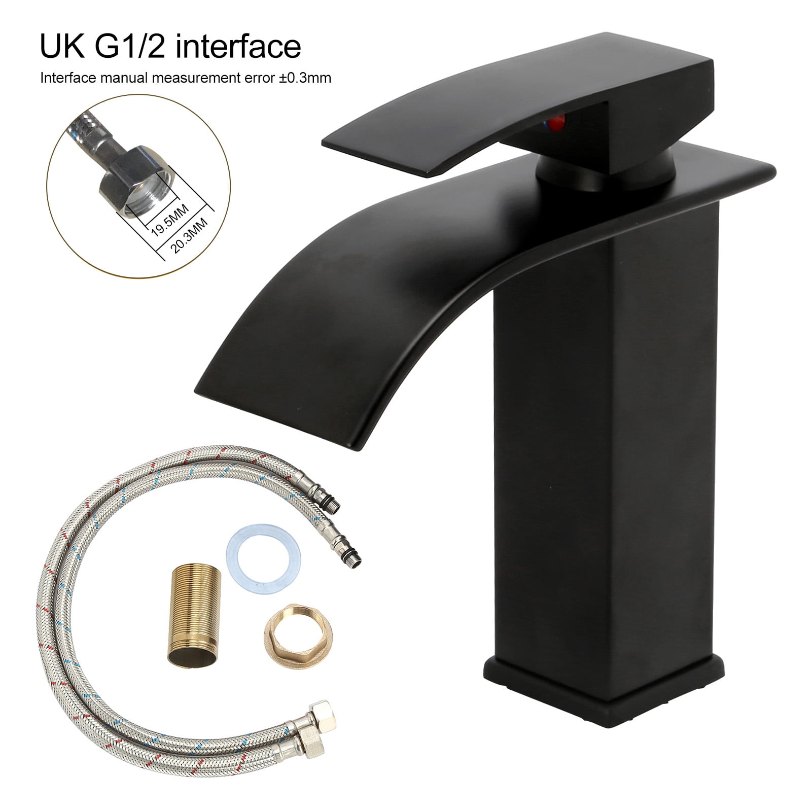 AQRS Waterfall Bathroom Basin Sink Tap Integral Single Hole Single ...