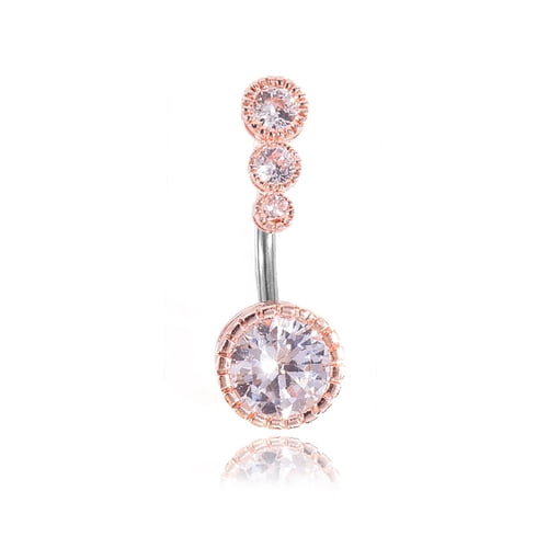 AQRS Women Cubic Zirconia Belly Button Ring Body Piercing Navel Jewelry ...