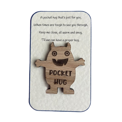 AQRS Wooden Animal Hug Pocket-sized Small Encouragement Stress Relieve ...