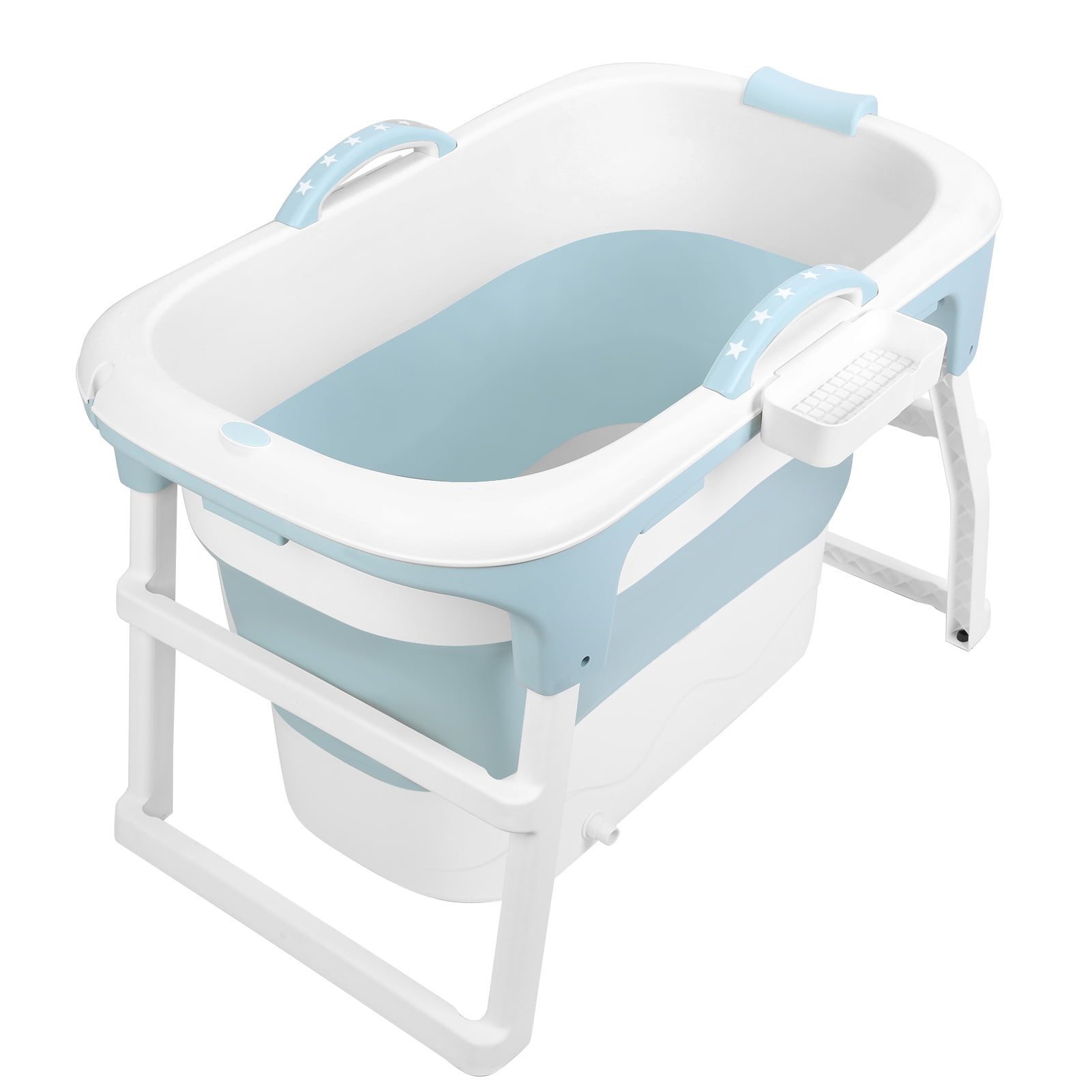 AQSQ 103cm/40.6 Inch Portable Folding Bathtub, Small Foldable Tub with ...