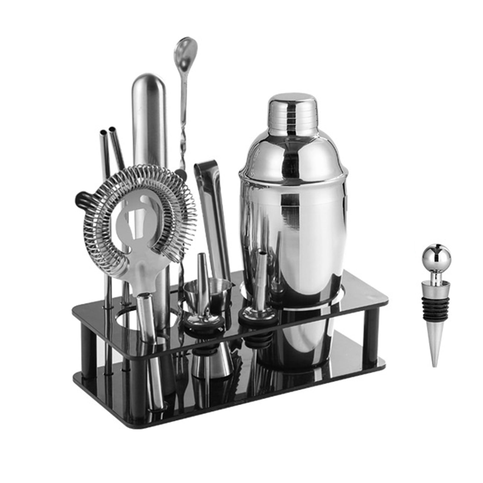 AQSQ 14Pcs Cocktail Shaker Set with Stand Mixology Bartender Kit Bar ...