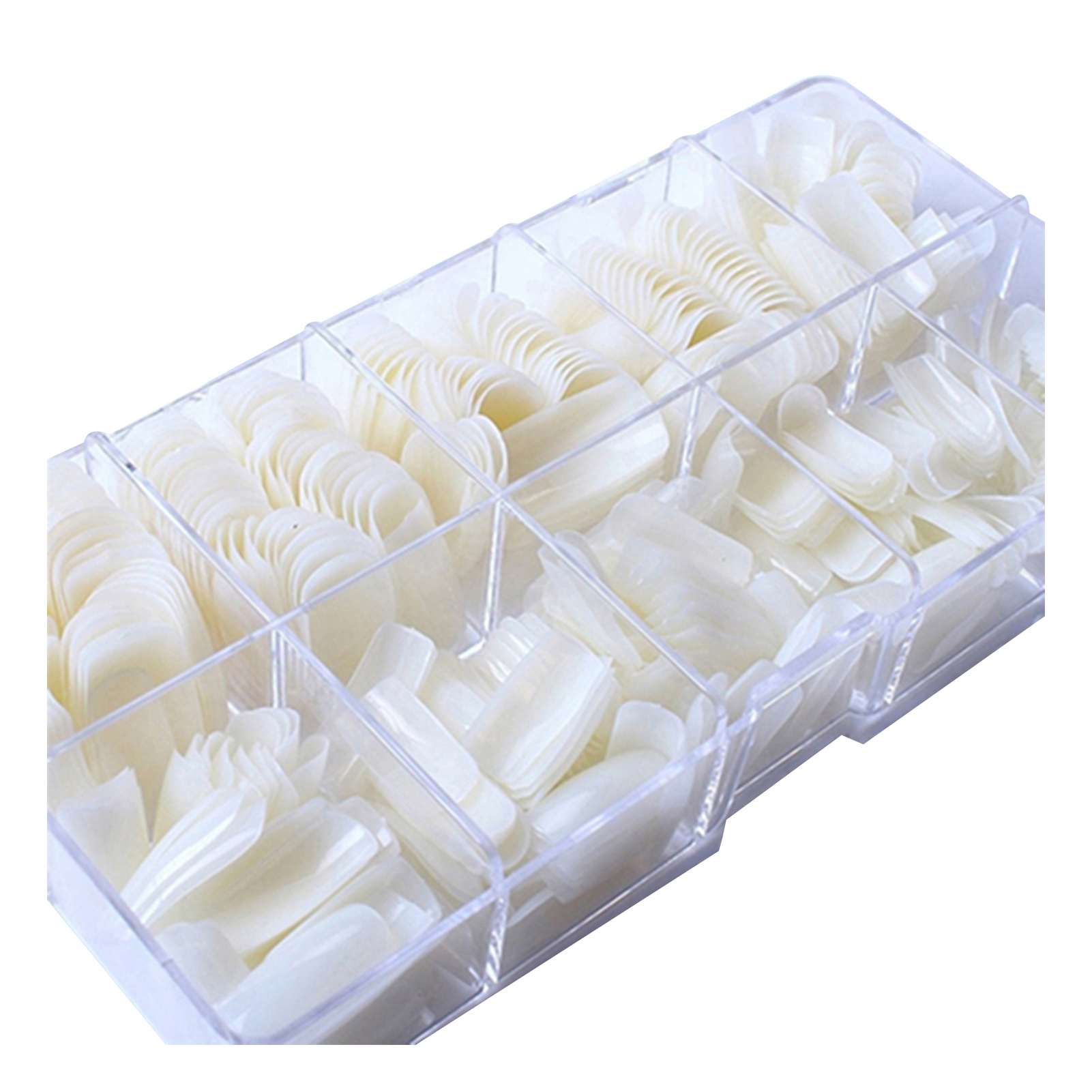 AQSQ 500Pcs/Box Nail Tips Transparent Lightweight Natural Color Round ...
