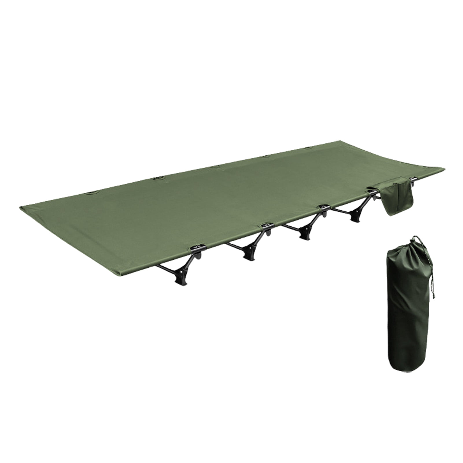 AQSQ Outdoor Folding Camping Cot Bed with Storage Bag Supports 150kg ...