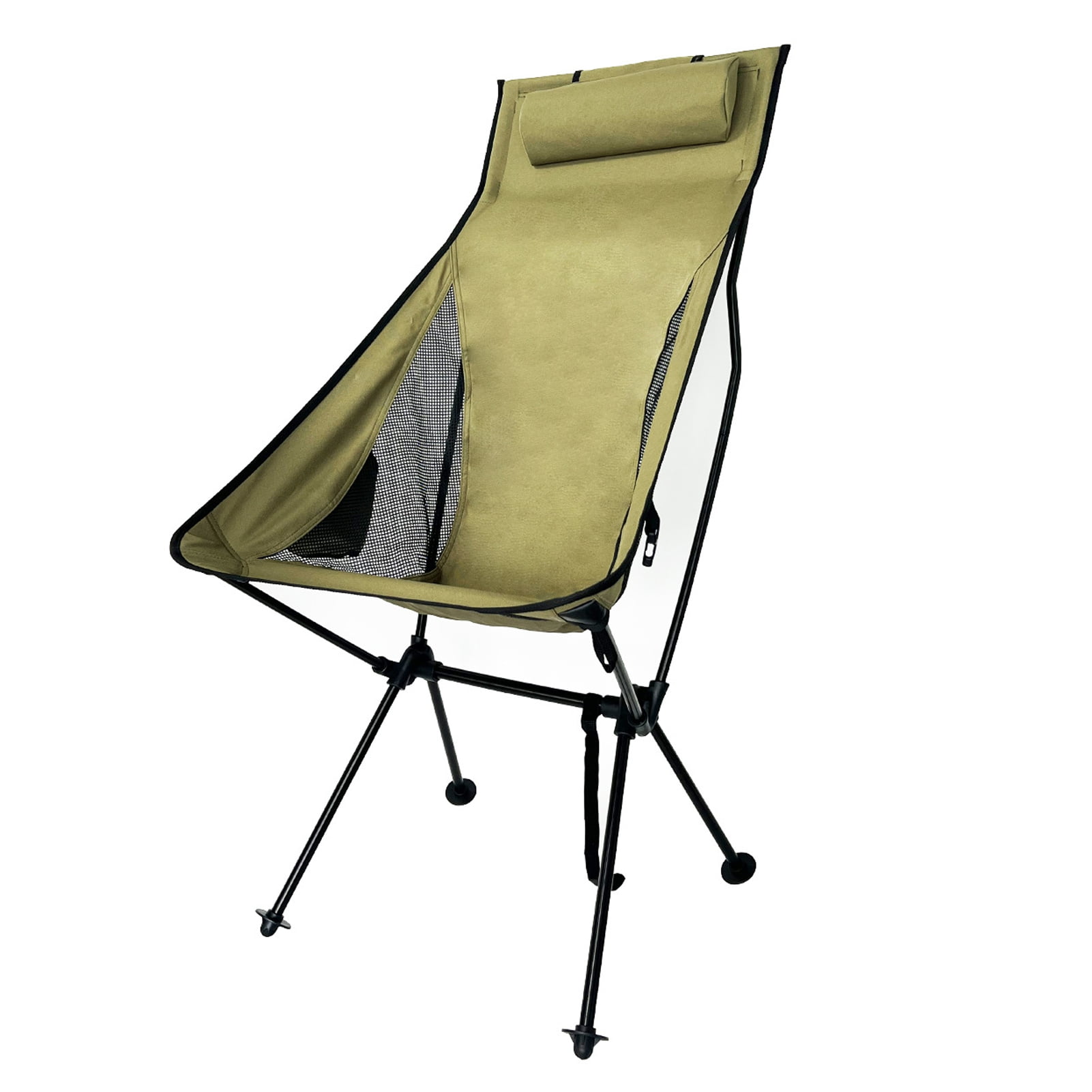 AQSQ Outdoor Folding Moon Chair with Headrest Side Pocket Aluminum ...