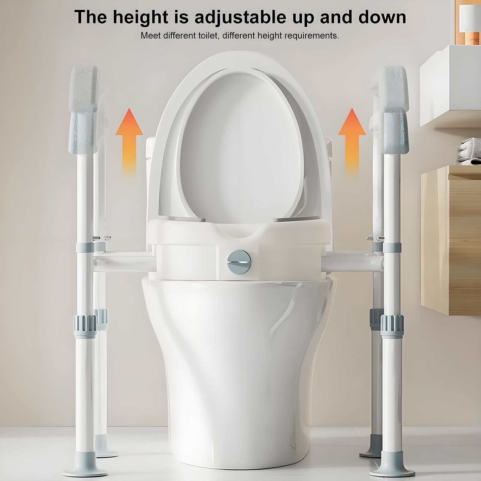 AQSQ Raised Toilet Seat for Elderly, Toilet Seat Risers for Seniors ...