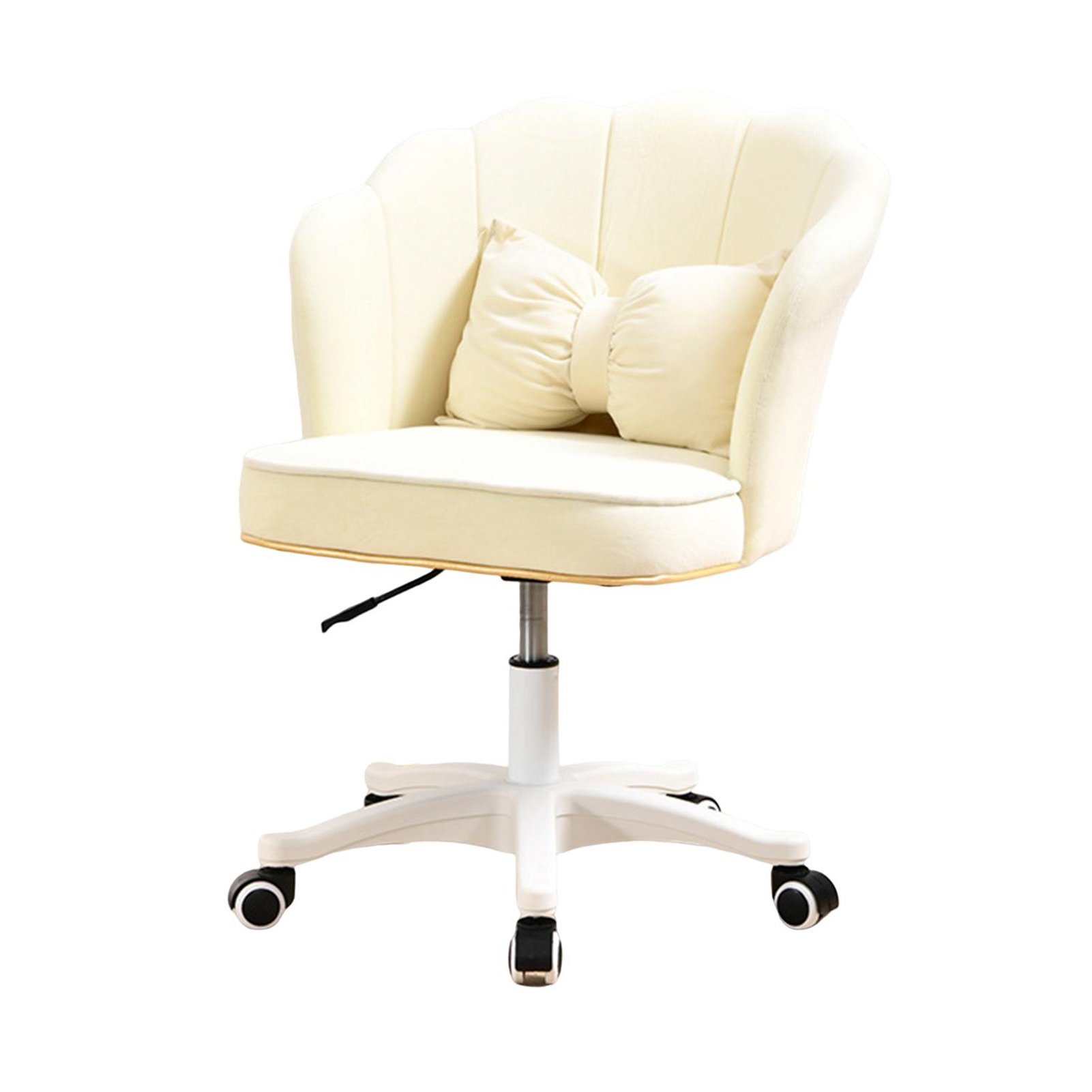 AQSQ Swivel Chair with Wheels Faux Leather Soft Cushion Height ...