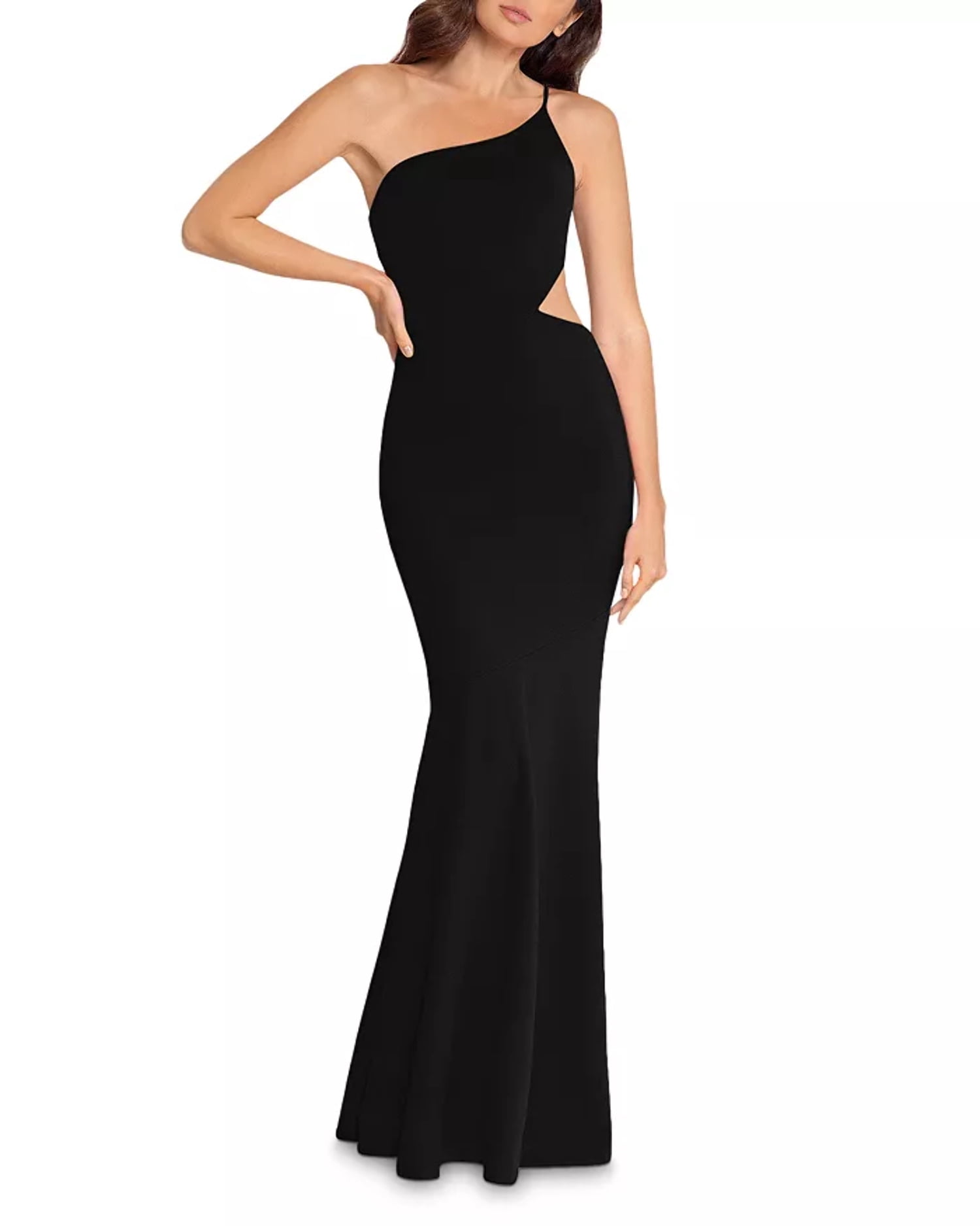 AQUA Asymmetric Side Cutout Gown - Walmart.com