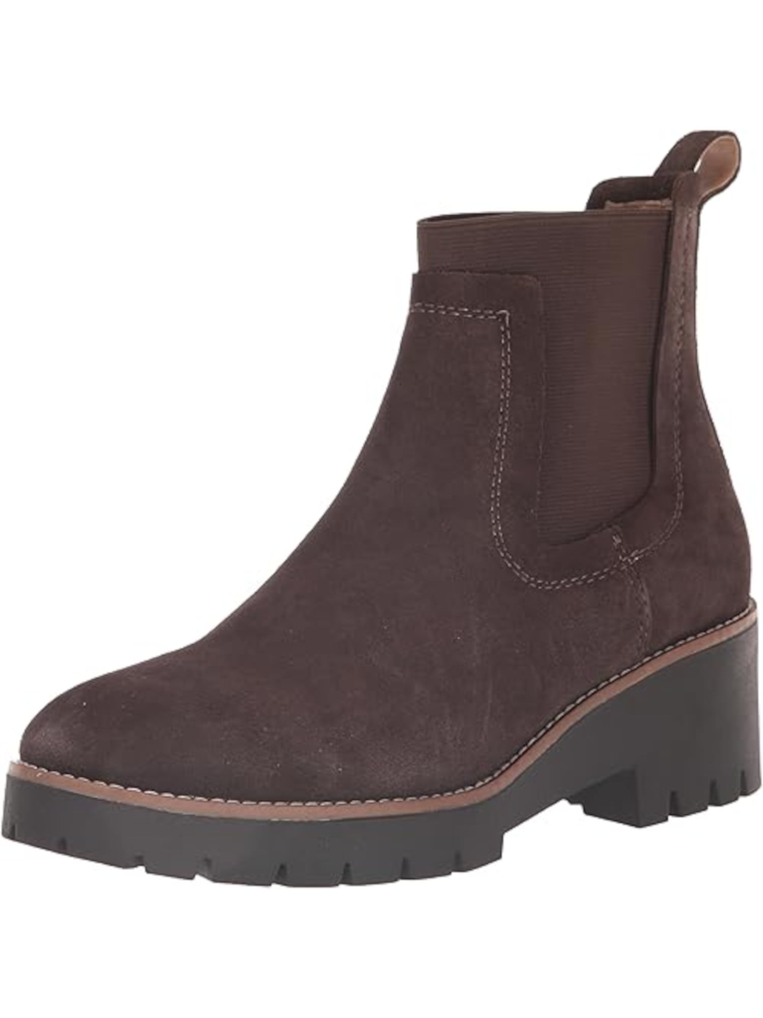 AQUA COLLEGE Womens Brown Side Goring Padded Back Pull-Tab Waterproof ...