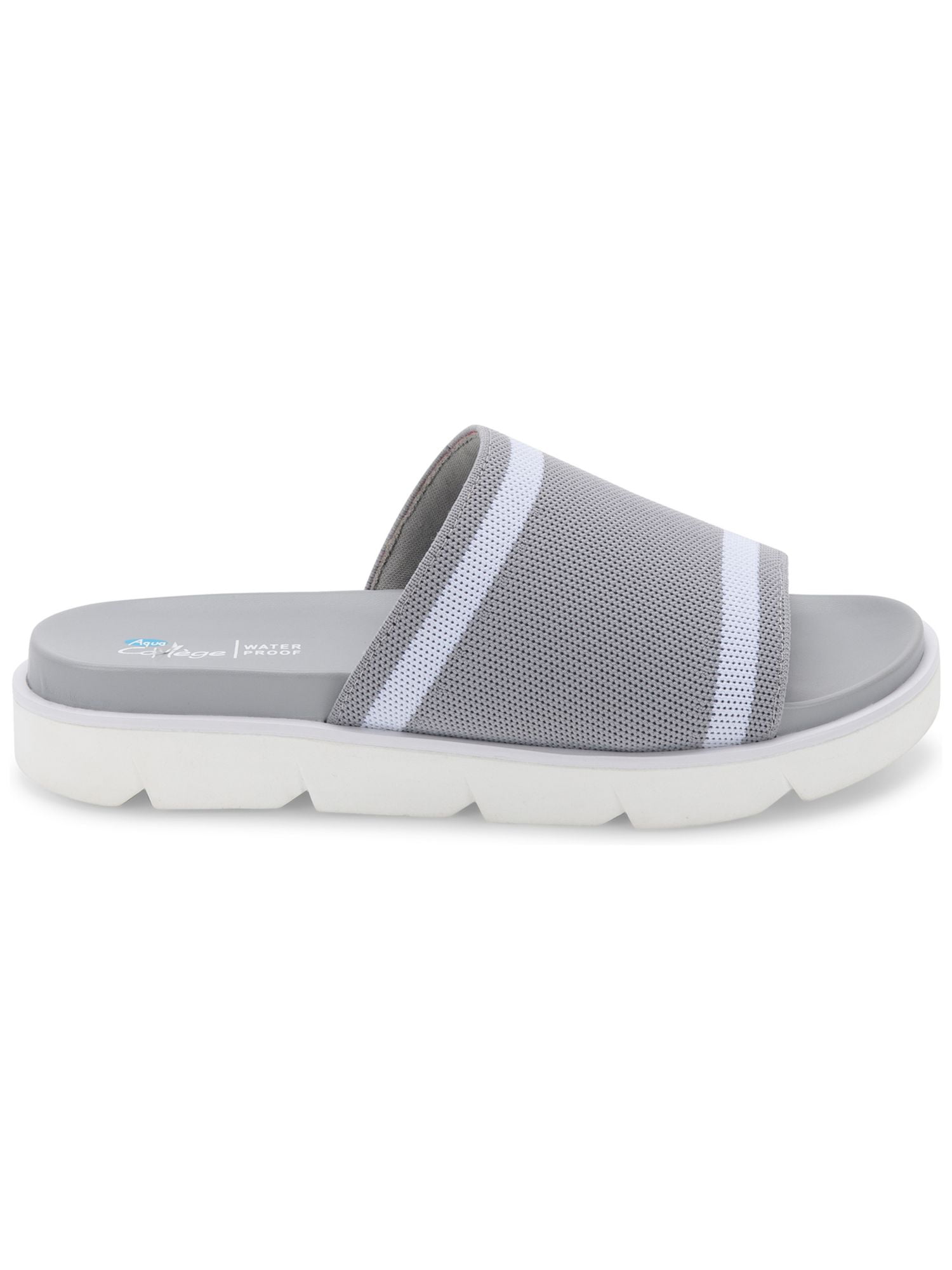AQUA COLLEGE Womens Gray Waterproof Katalina Round Toe Slide Sandals ...