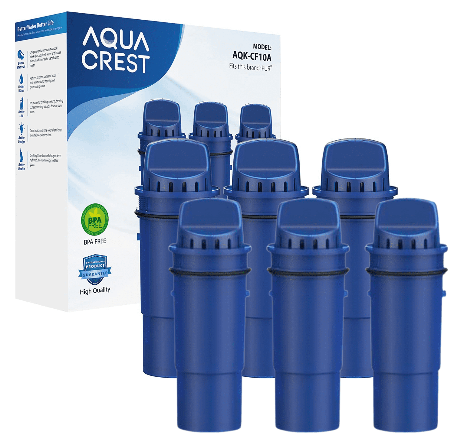 AQUA CREST CRF-950Z® NSF Certified Pitcher Water Filter, Replacement ...