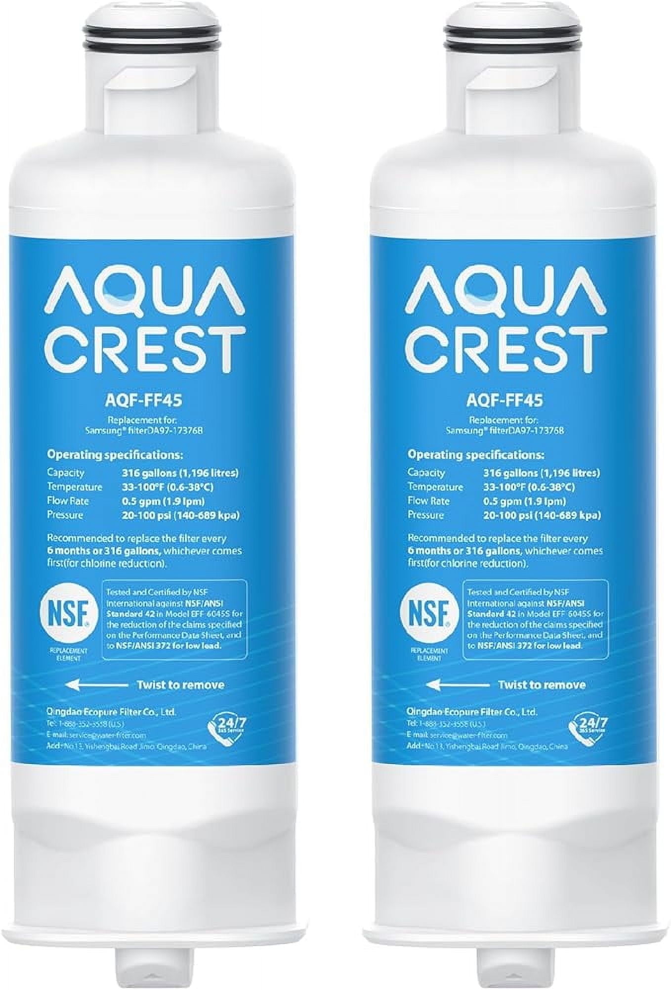 Aqua Crest DA97-17376B Refrigerator Water Filter, Coconut Shell Carbon, Pack of 2 - Walmart.com