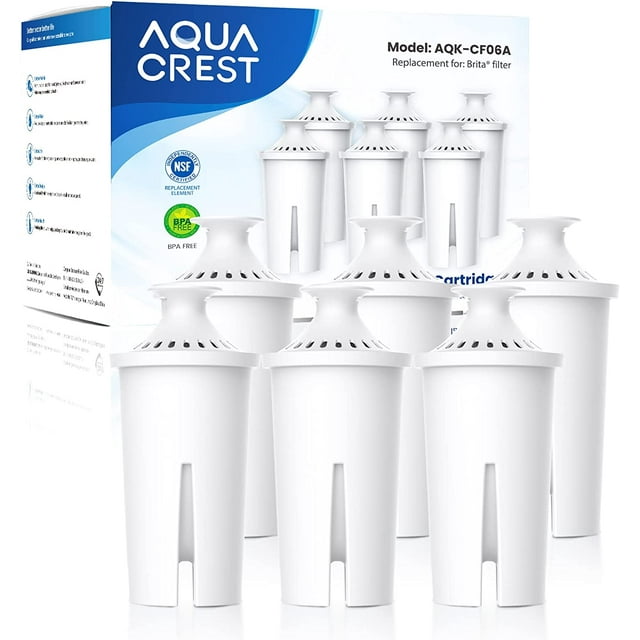 AQUA CREST Brita Replacement Water Filter for Pitchers & Dispensers ...