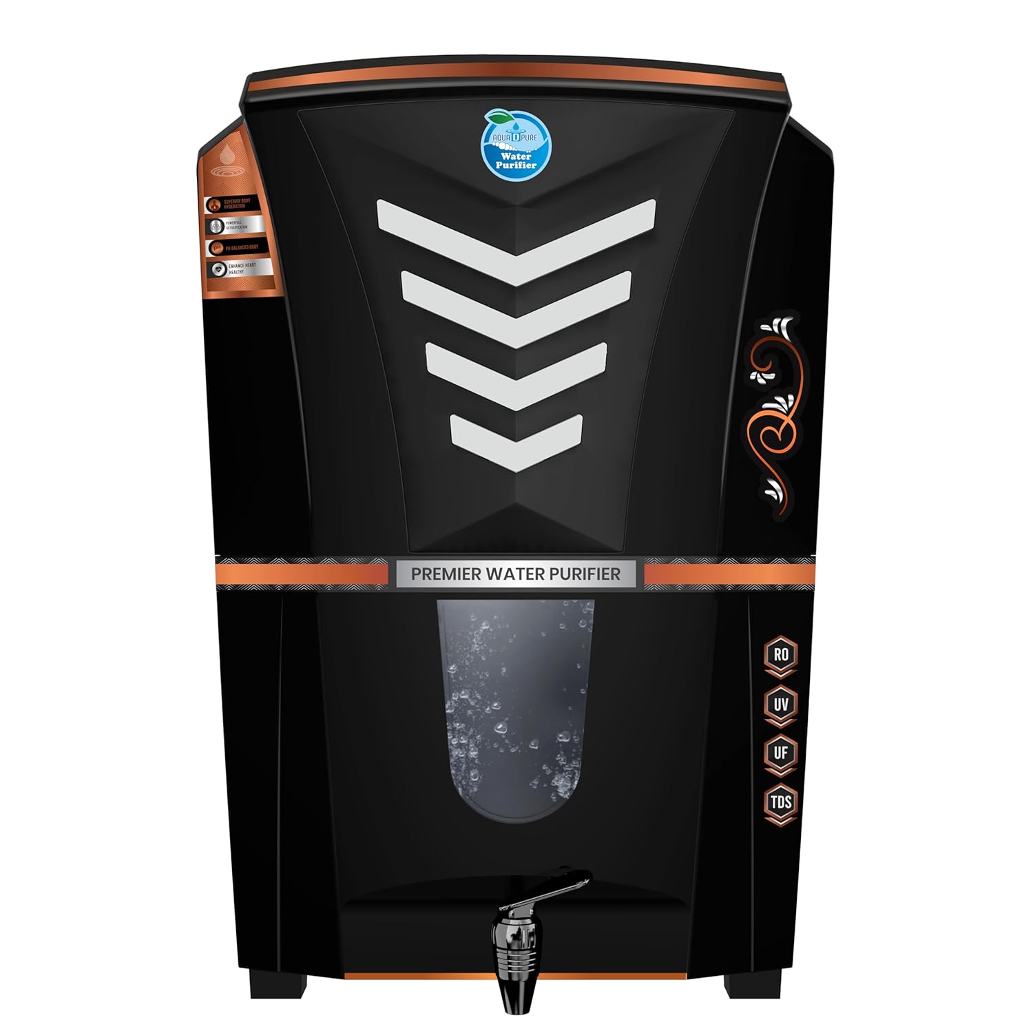AQUA D PURE Water Purifier with Aqua Copper Infuser Technology RO UV UF ...