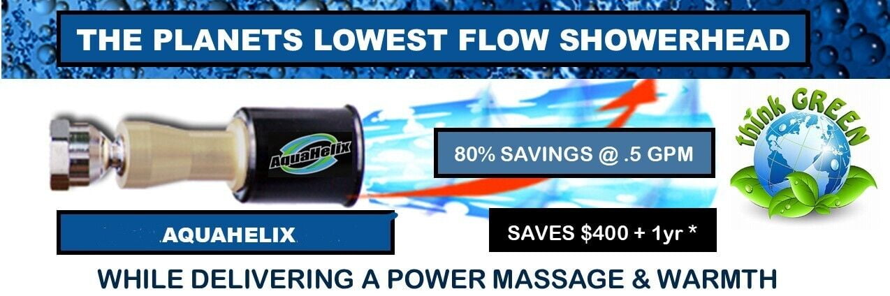 AQUA HELIX ULTRA LOW FLOW .5gpm MASSAGE SHOWER HEAD - Walmart.com