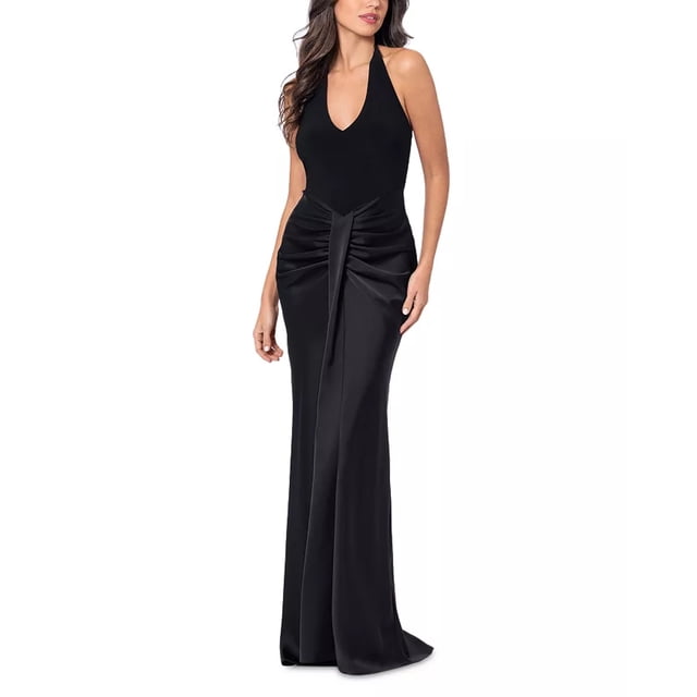 AQUA Halter Mixed Media Gown - Walmart.com
