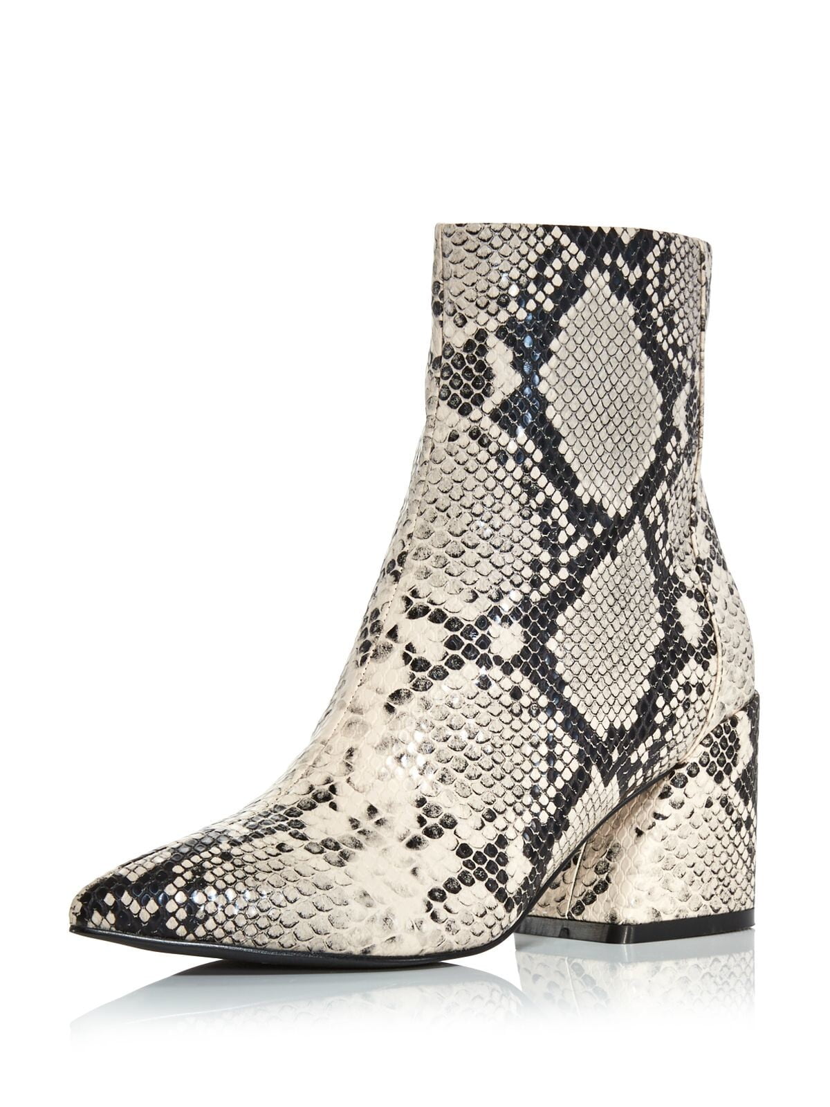 AQUA Womens Beige Snake Print Padded Comfort Marlo Pointed Toe Block ...