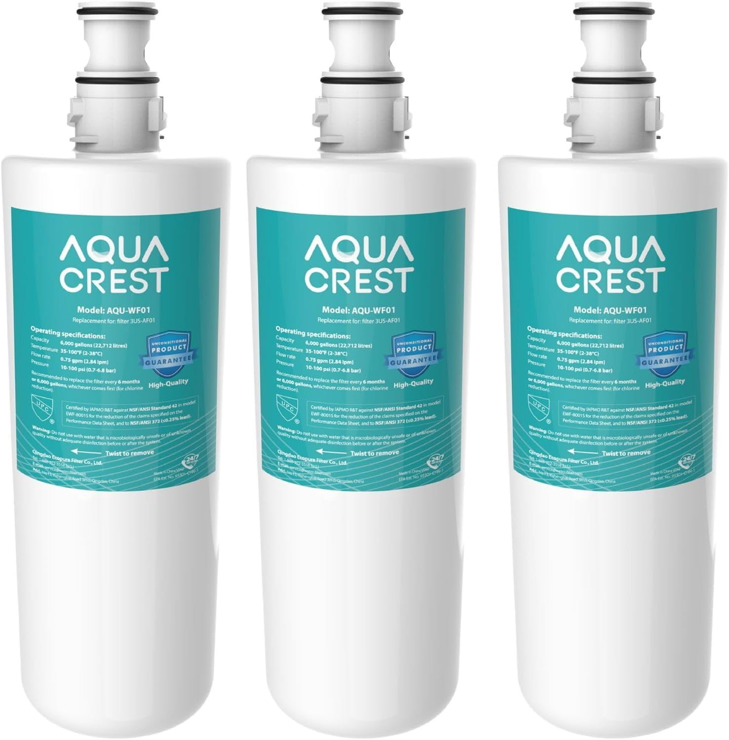 Aqua Crest 3US-AF01 Replacement Under Sink Water Filter Cartridge ...
