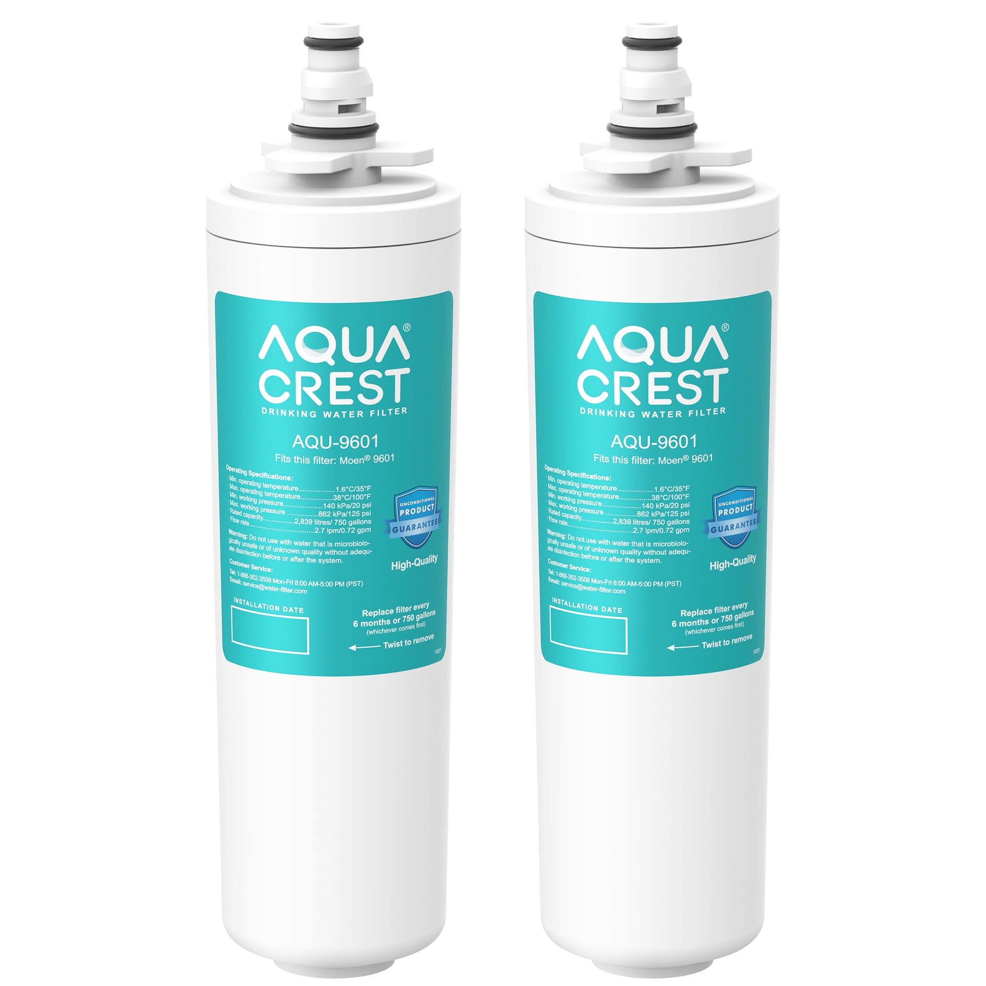 AQUACREST 9601 Water Filter, Model No.AQU-WF55. Replacement for Moen ...