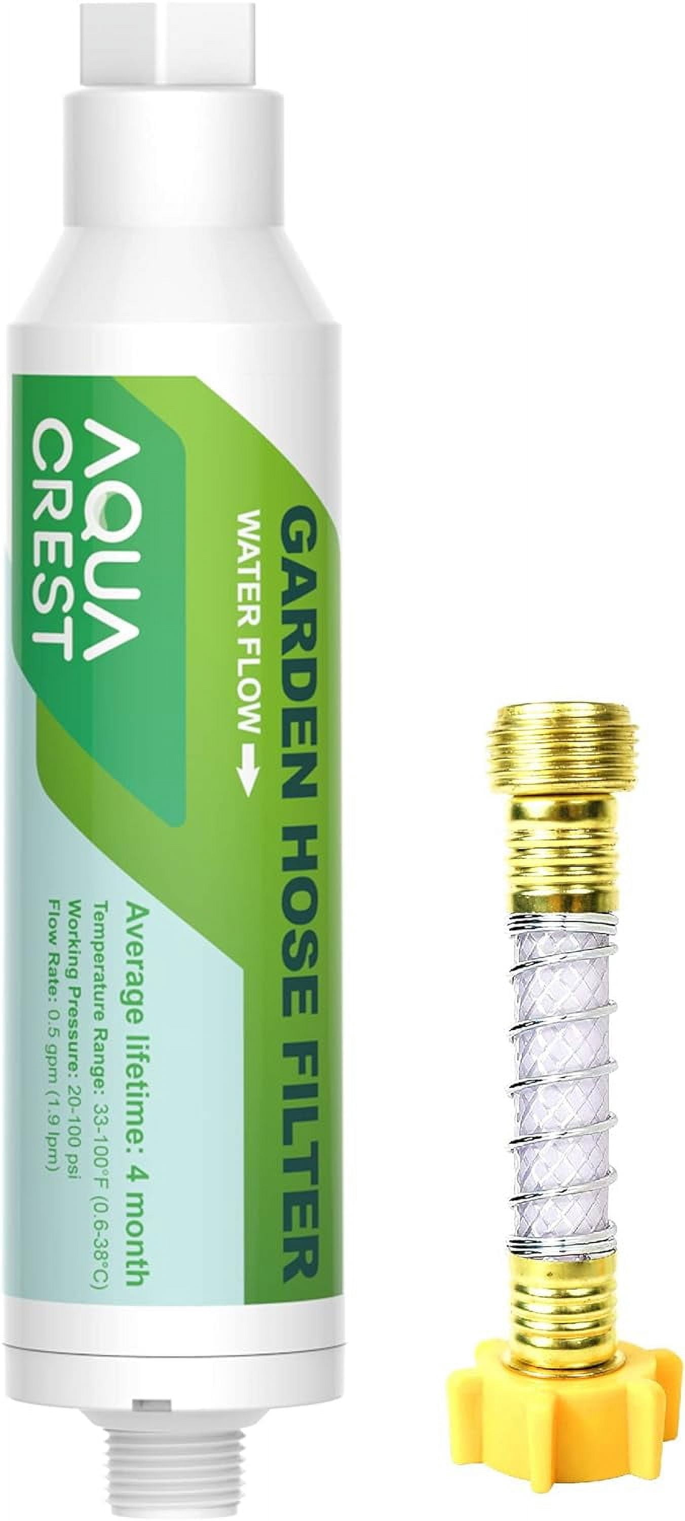 AQUACREST Garden Hose Water Filter for Plants, Greatly Reduces Chlorine ...