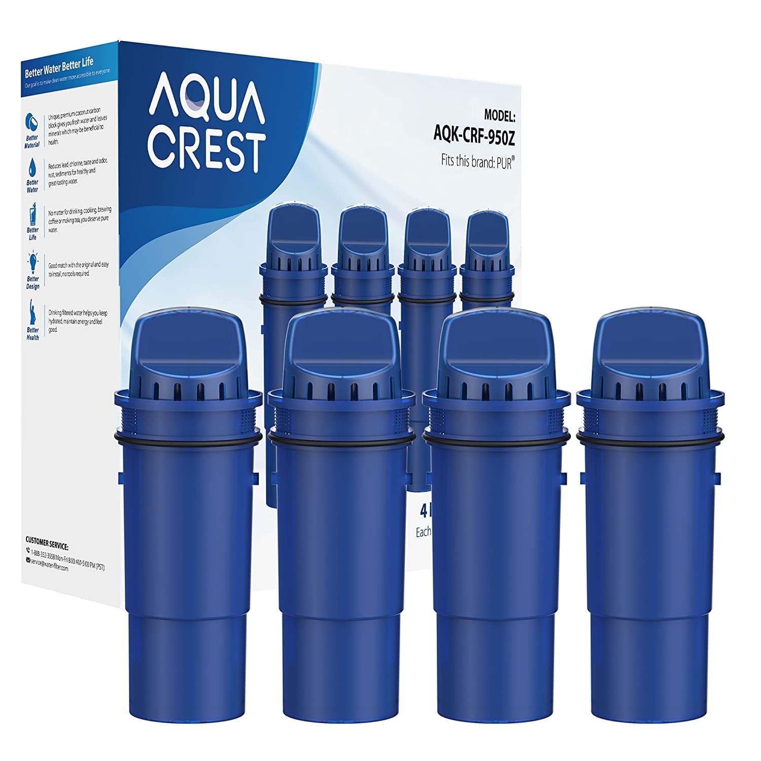 AQUACREST Pitcher Water Filter, replacement for CRF-950Z® Pitchers and ...