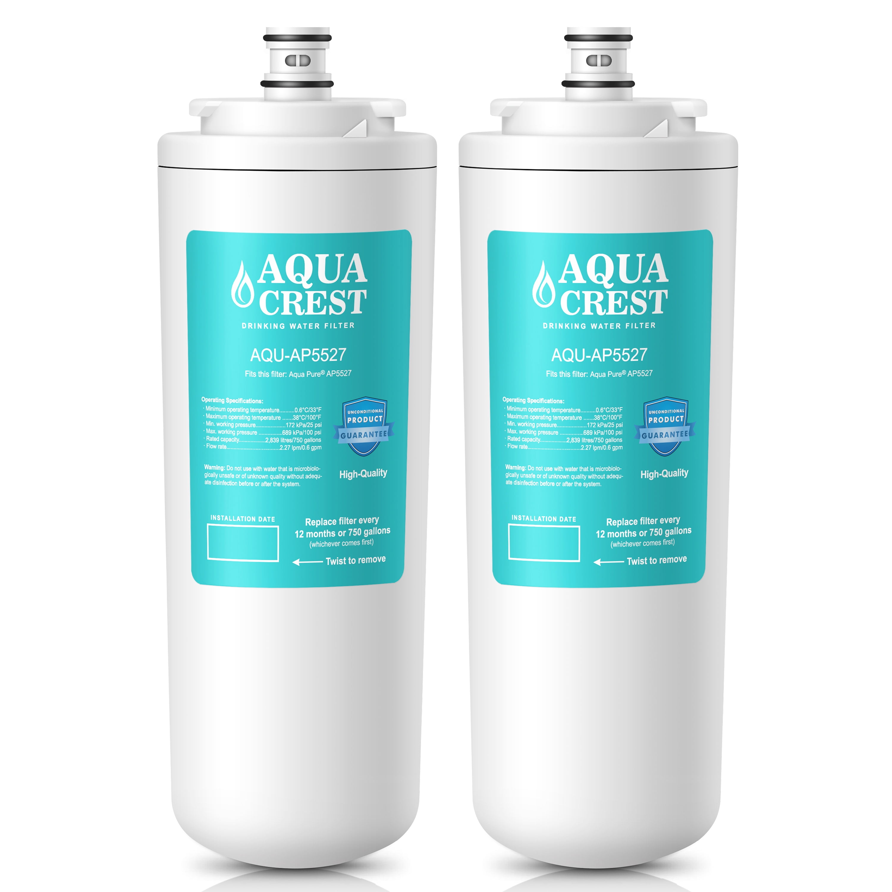 AQUACREST Under Sink Water Filter Set Replacement for Aqua-Pure AP5527 ...